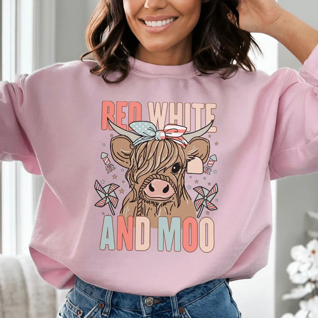 Red White And Moo Tee – Peachy Sunday